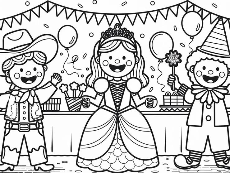 Ausmalbilder für Fasching – kostenlos zum Ausdrucken!